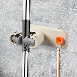 Broom And Mop Holder | Adhesive Garden Tool Organizer Rack | No Drilling Tool Holder for Broom, Mop, Shovel, and Towel Storage Solutions for Home and Garden Organization