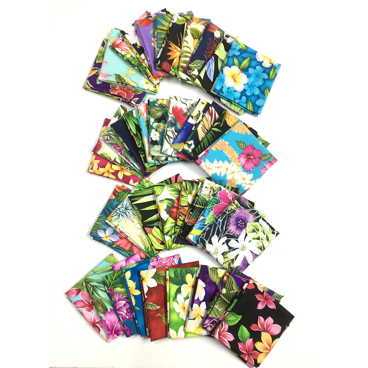 Hawaiian Print Tropical Fat Quarter Bundles 20 Pieces 5 Yards Total No Duplicates