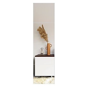 Smartchoices Full Length Wall Mirror Tiles, 14'' x 4PCS Adhesive Mirror Tiles, Frameless Full Body Glass Mirror for Bedroom Living Room Dorm Home Gym