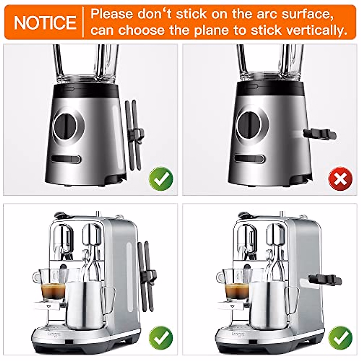 PZOZ (4 Pack) Cord Organizer for Appliances, Kitchen Appliance Cable Bundlers Wrapper Winder Adhesive Punch Free Socket Holder Keeper Hider Stick-on Mixer, Blender, Power Strip (Black)