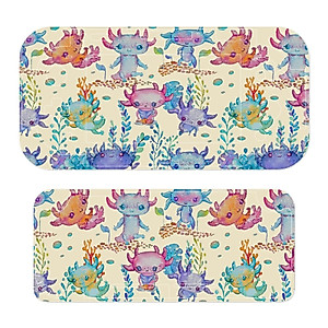 Watercolor Cute Axolotl Stickers Protective Film Sticker Personalized Full Wrap Sticker Compatible with Nintendo Switch