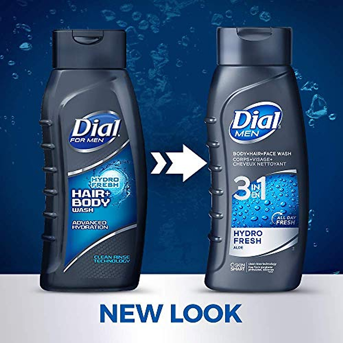 Dial Men Hair + Body Wash, Hydro Fresh, 20 fl oz (Pack of 4)