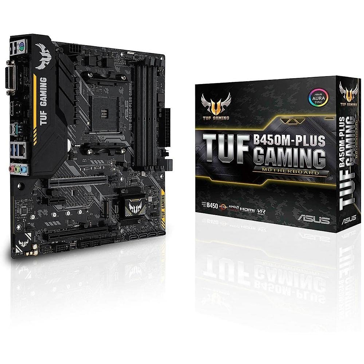 ASUS TUF B450M-Plus Gaming AMD Ryzen 2 AM4 DDR4 HDMI DVI-D M.2 mATX Motherboard