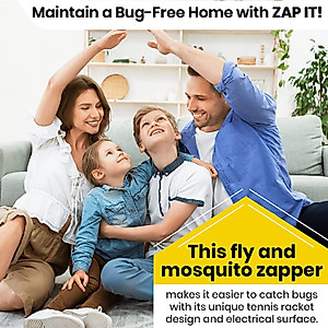 ZAP IT! Bug Zapper Battery Powered (2xAA Included) Bug Zapper Racket, 3,500 Volt