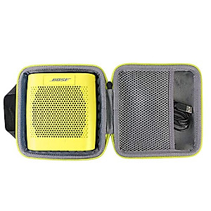 co2CREA Hard Travel Case Replacement for Bose SoundLink Color 2 Bluetooth Speaker II (Black Case + Yellow Citrus Zipper)
