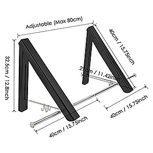 LIVEHITOP Wall Mounted Drying Rack, 2 Pcs Folding Clothes Hanger Retractable Clothes Rack with Rod for Balcony Living Laundry Room(Black)