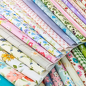 flic-flac Quilting Fabric Squares 100% Cotton Precut Quilt Sewing Floral Fabrics for Craft DIY (12 x 12 inches, 60pcs)