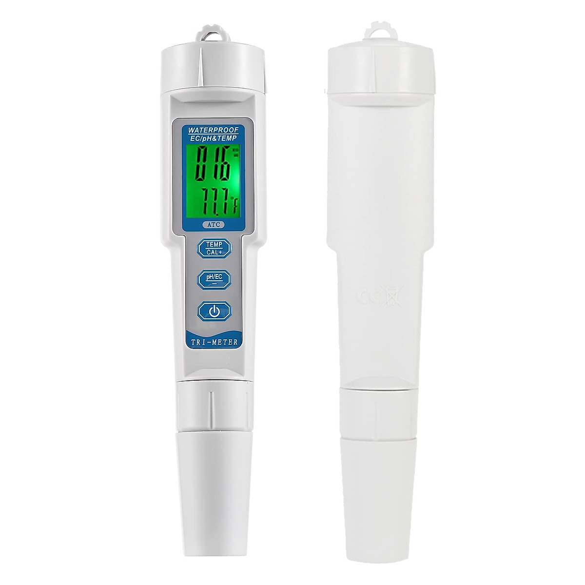 BUZHI pH & EC & Temp Meter, New Professional 3 in 1 Multi-Parameter Water Quality Tester Monitor Portable Pen Type pH & EC & Temp Meter Acidometer Water Quality Analysis Device