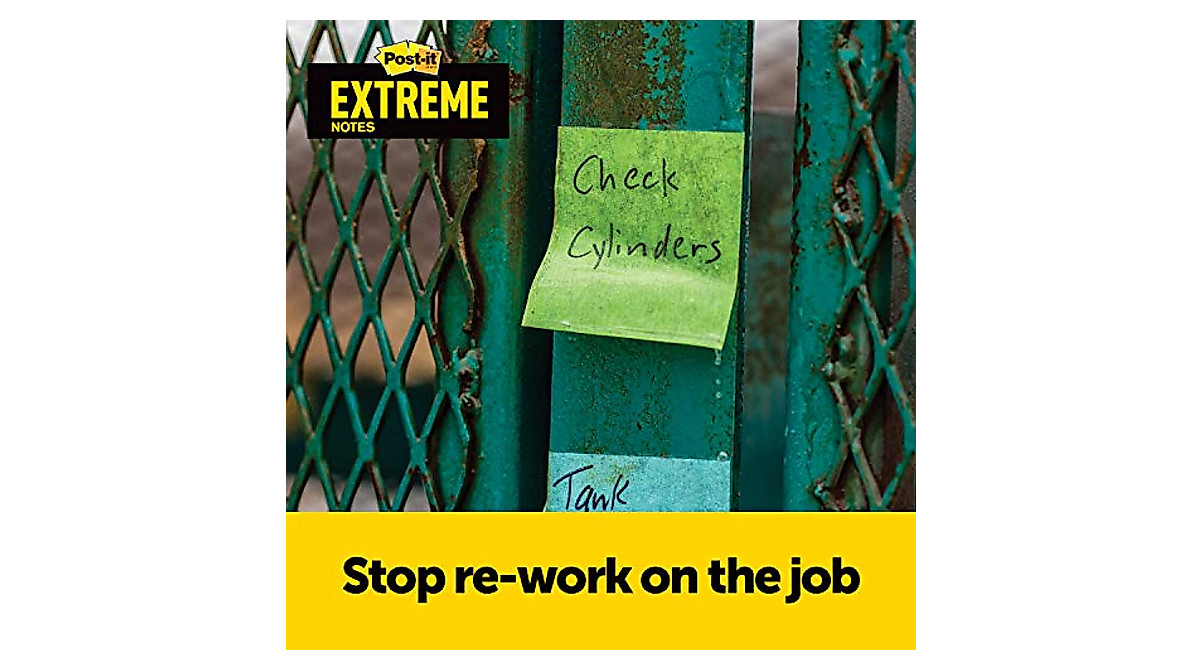 Post-it Extreme Notes - Heavy-Duty Weatherproof Sticky Notes