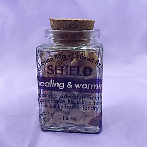 Cinnamon & Pepper lotion bars. Shield Butter Bits for dry skin. Single-serving hand cream. Organic. Vegan. Zero-waste (100 & Jar)