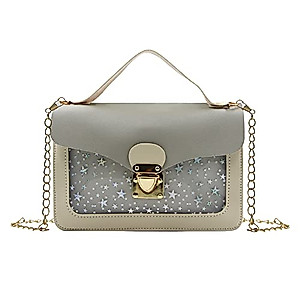 Suillty Women Small Square Shoulder Bag Star Sequin Cell Phone Messenger Crossbody Bag Clutch Wallet Tote Handbags