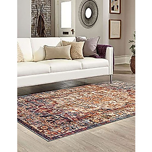 Unique Loom Isabella Collection Area Rug - Adjani (10' x 14' Rectangle, Multi/Beige)