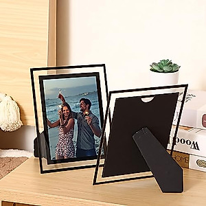 Fixwal 5x7 Picture Frames Set of 3, Black Photo Frame, with Tempered Glass, for Tabletop Display, Wedding Gifts, with Horizontal or Vertical Placement