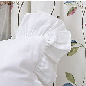 Queen's House White Duvet Cover Set Queen and White Ruffle Euro Shams Bundle