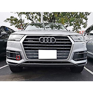 iJDMTOY Red Track Racing Style Front Bumper Tow Hook Ring Compatible With 2014-up Porsche Macan, 2015-2018 Audi Q3, 2016-up Audi Q7, Made of Light Weight CNC Aluminum