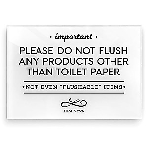 3.5x5 Inch Do Not Flush Rules Bathroom Sign ~ Ready to Stick ~ Premium Finish, Durable