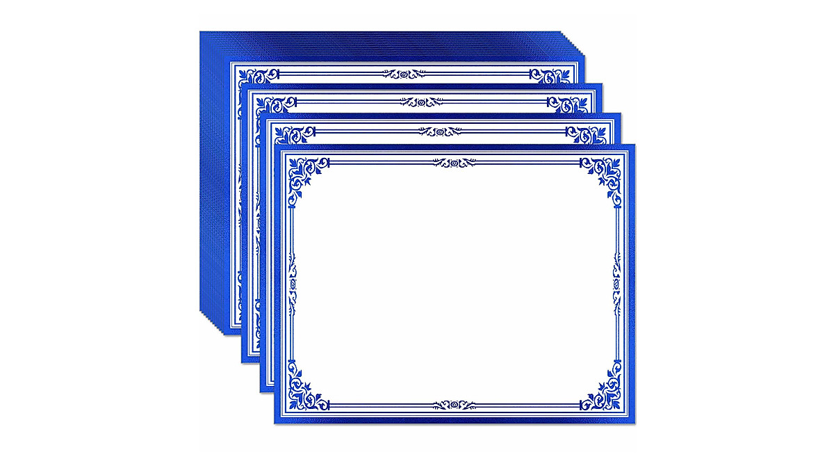 Professional Blue Certificate Paper 8.5x11 for Awards & Diplomas