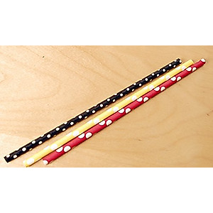 Charmed Red Yellow and Black Polka Dot Paper Straw 75pk