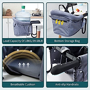 Fookens Hook On Baby High Chair, Clip On High Chair for Babies and Toddlers, Removable Babies High Chair That Attaches to Table, Foldable Baby Feeding Seat for Home and Travel Dining Table (Gray)