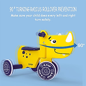 RUAN Rhino Toddler Ride On Toys, Baby Balance Bike Go and Grows Ride On Toys with Music & Light for 18-36 Months Old Kids Boys Girls (369)