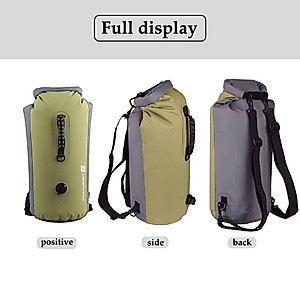 CLGTY Waterproof Dry Bag Backpack 23L 35L 60L, Portable Dry Storage Bag For Water Sports - Fishing, Boating, Kayaking,Camping, Surfing, Rafting Gifts For Men And Women-green-60L