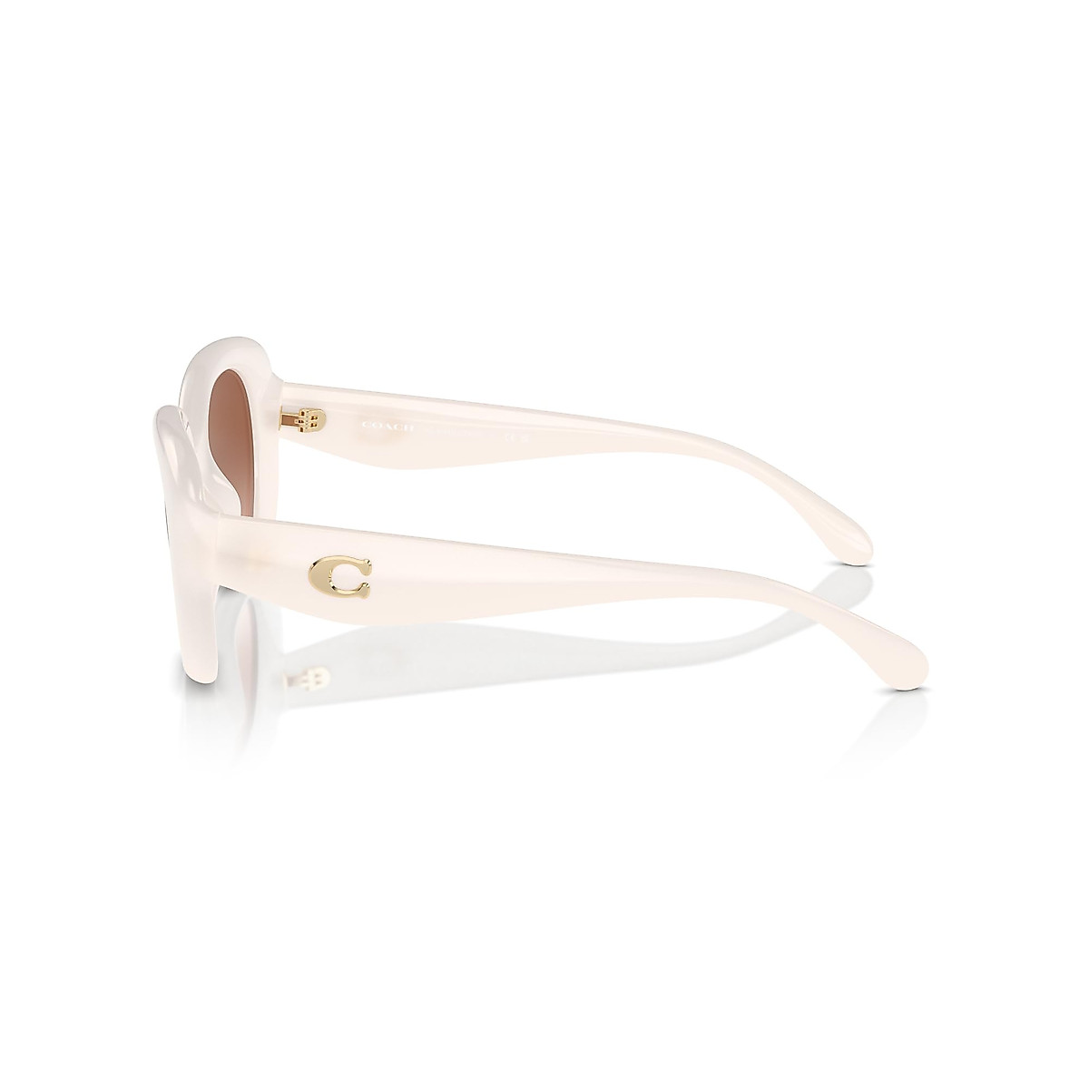 COACH Women's HC8391U Pillow Tabby Universal Fit Oval Sunglasses, Milky Cloud/Brown Gradient, 53 mm