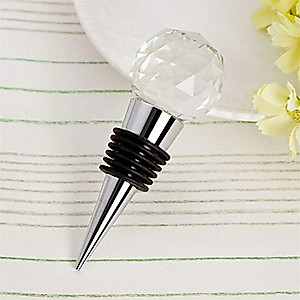 Decorative Crystal Ball Wine and Beverage Bottle Stopper for Wine,Made of Zinc Alloy and Glass,Reusable Plug with Gift Box,Multi-Option (2pcs Ball)