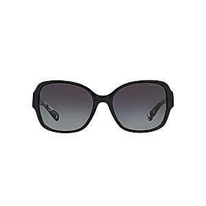 COACH Woman Sunglasses Black Frame, Grey Gradient Lenses, 58MM