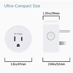 Smart plug 4 Packs, KTMC Mini Wifi Outlet Compatible with Alexa, Google Home, No Hub Required, Remote Control Your Home Appliances from Anywhere, ETL Certified