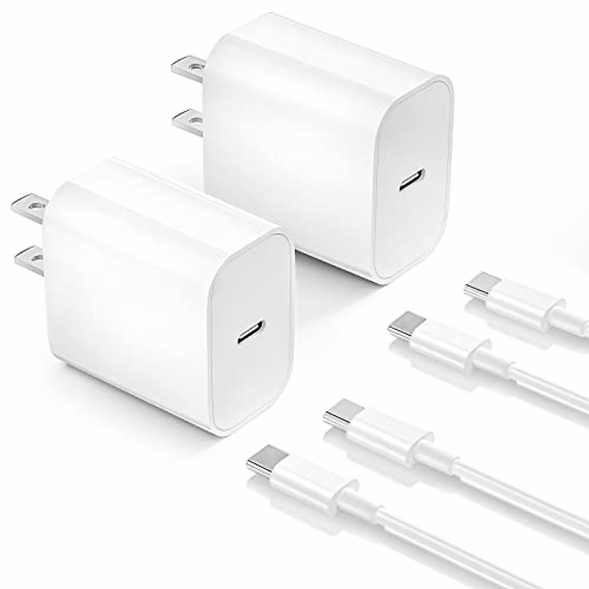 20W USB C Fast Charger for iPad Pro 12.9, iPad Pro 11 inch 2021/2020/2018, iPad Air 5th/4th 10.9 inch 2022/2020, iPad Mini 6 Generation & PD Wall Charger with 6ft USB C to C Charging Cable (2 Pack)