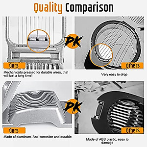 Yuzxaun Egg Slicer, Egg Slicer for Hard Boiled Eggs, Stainless Steel Wire Egg Slicer, Heavy Duty Aluminium Egg Cutter Dishwasher Safe for Egg Strawberry Soft Fruit