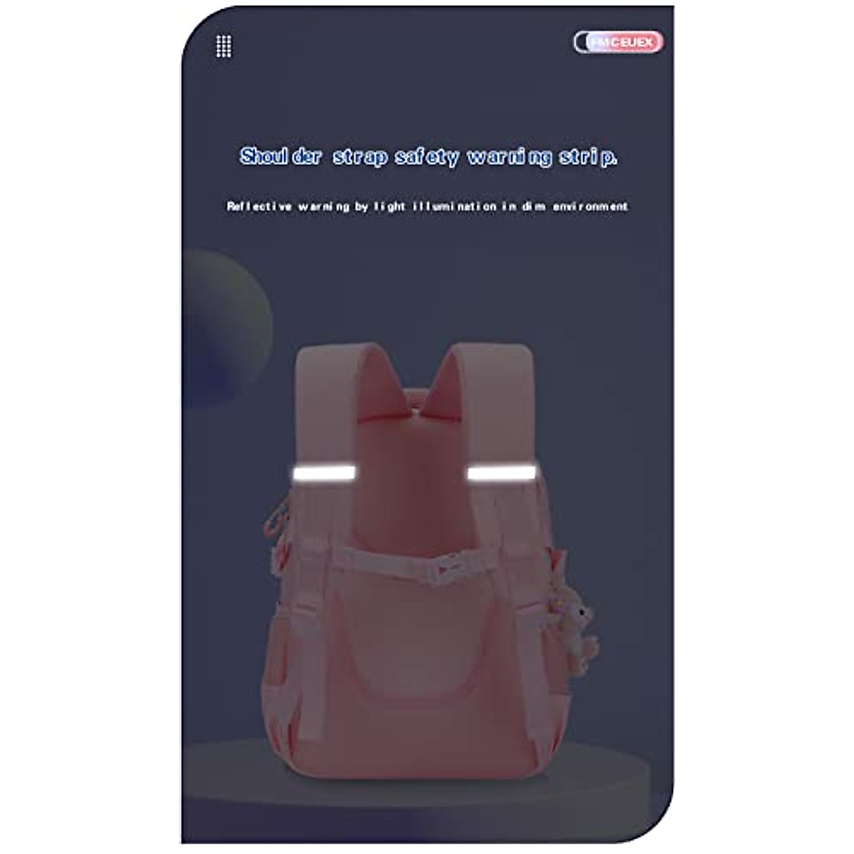 FMCEUEX Kawaii Backpack For Boys Girls,Unicorn Rainbow School Backpacks,With Compartments Applicable to Laptop Bag Travel Bag,Blue Medium 16.5in