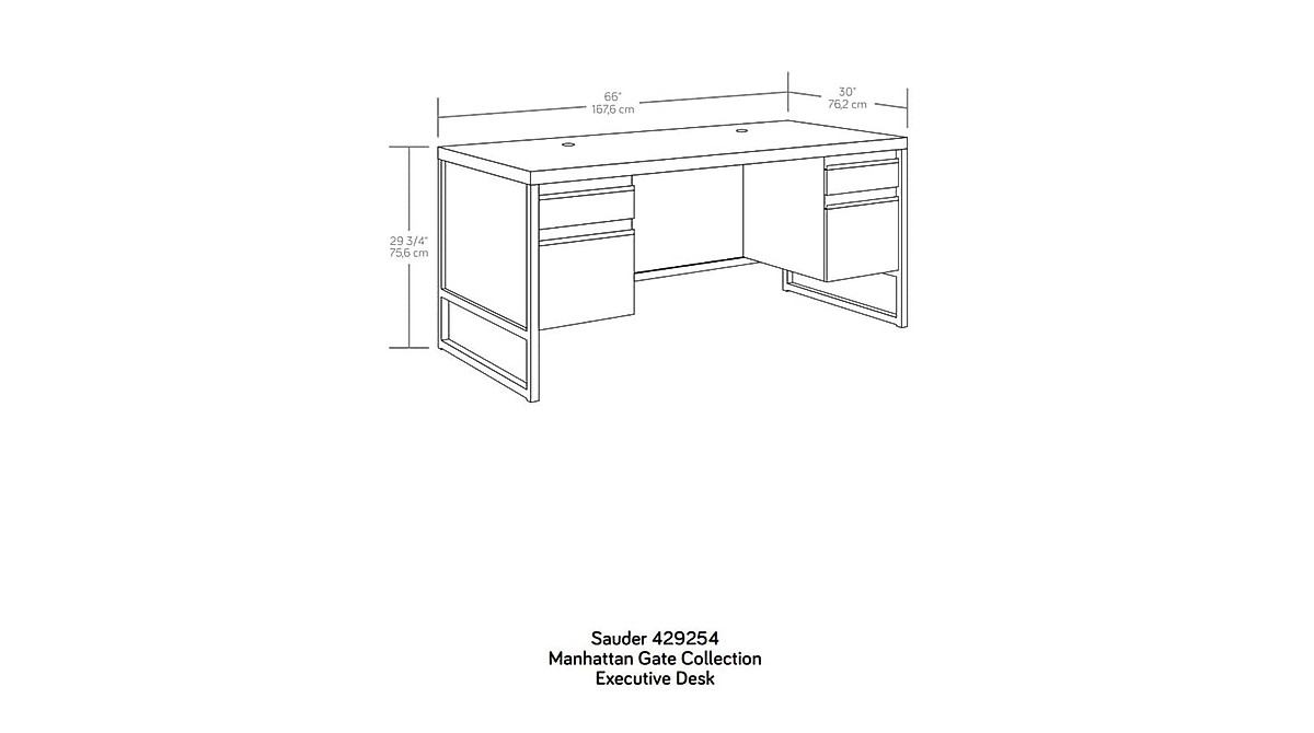Sauder Manhattan Gate Executive Desk in Mystic Oak - Stylish & Durable