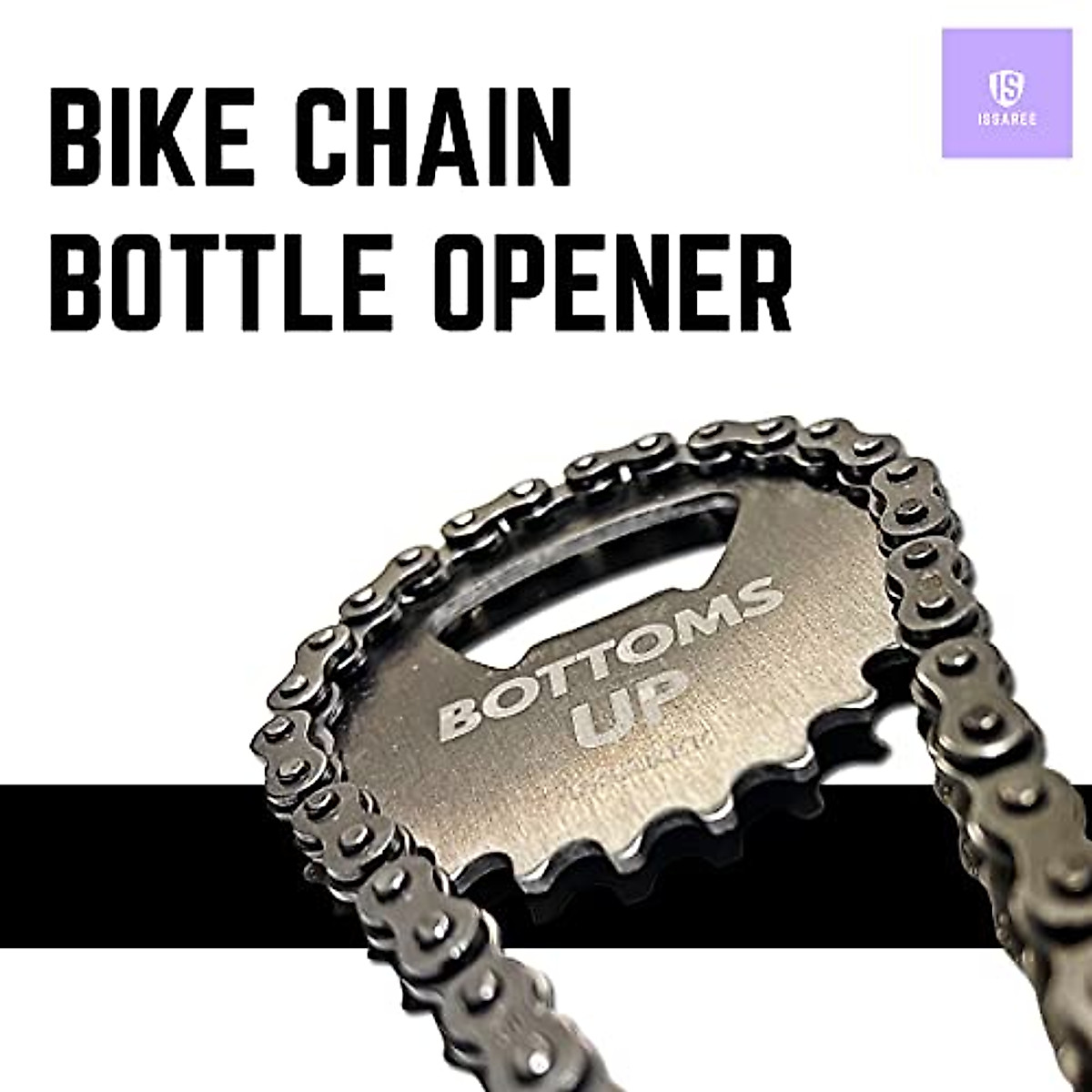 Bike Chain Gear Bottle Opener With Key Ring Chain Bottoms Up Sprocket Silver Stainless Steel Unique Birthday Amazing Gifts For Cyclists Bike Lover