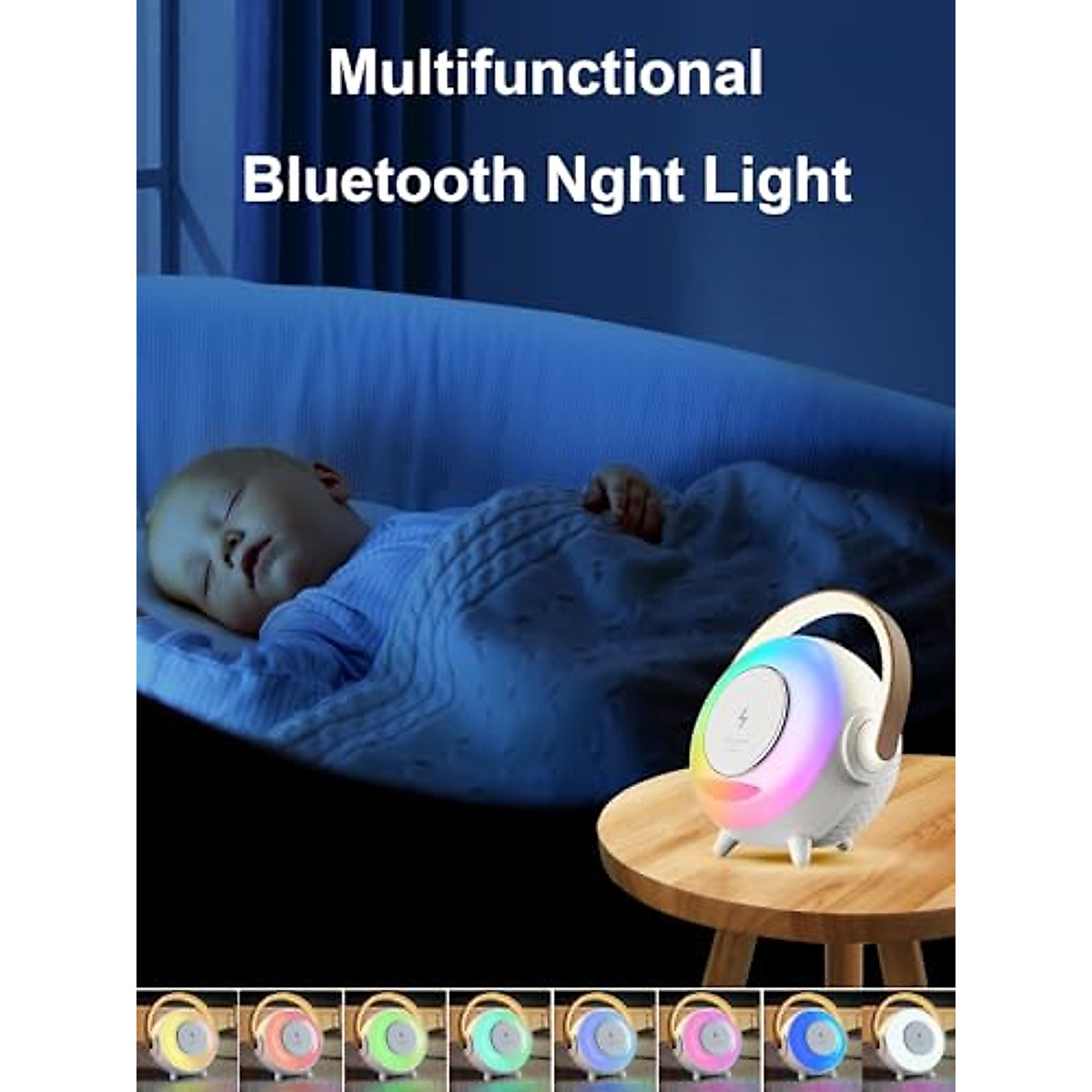 Depulat Kids Bluetooth Speaker with Lights 15W Portable Wireless Charging Speaker Dimmable Night Light Best Birthday Music Gifts for Teenagers -Bedroom, Office and Home Decor(Without Battery)