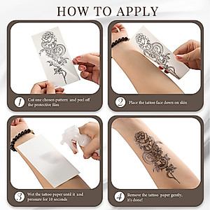 22 Sheets Realistic Snake Temporary Tattoos 3D Tribal Serpent Tattoos Floral Swords Snake Fake Tattoos Waterproof Snake Tattoo Stickers for Women Men Adults Kids Face Arm Leg Body Art