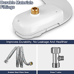 ZMJH J017 Bidet Attachment for Toilet, Non-Electric, One-key disassembly, Self Cleaning Dual Nozzle and Easy Water Pressure Adjustment, Rear/Feminine Wash