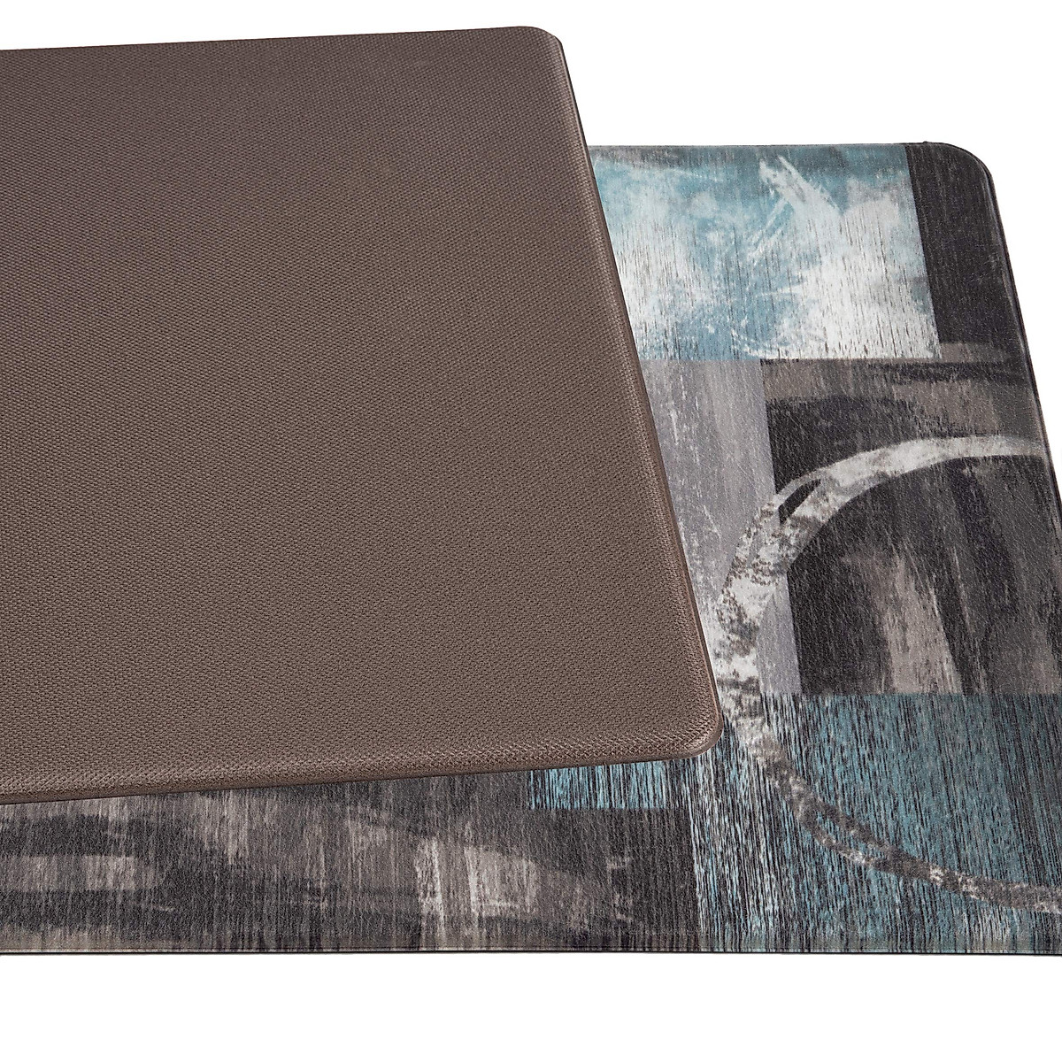 Rugshop Contemporary Abstract Circles Anti Fatigue Standing Mat 18" x 30" Gray