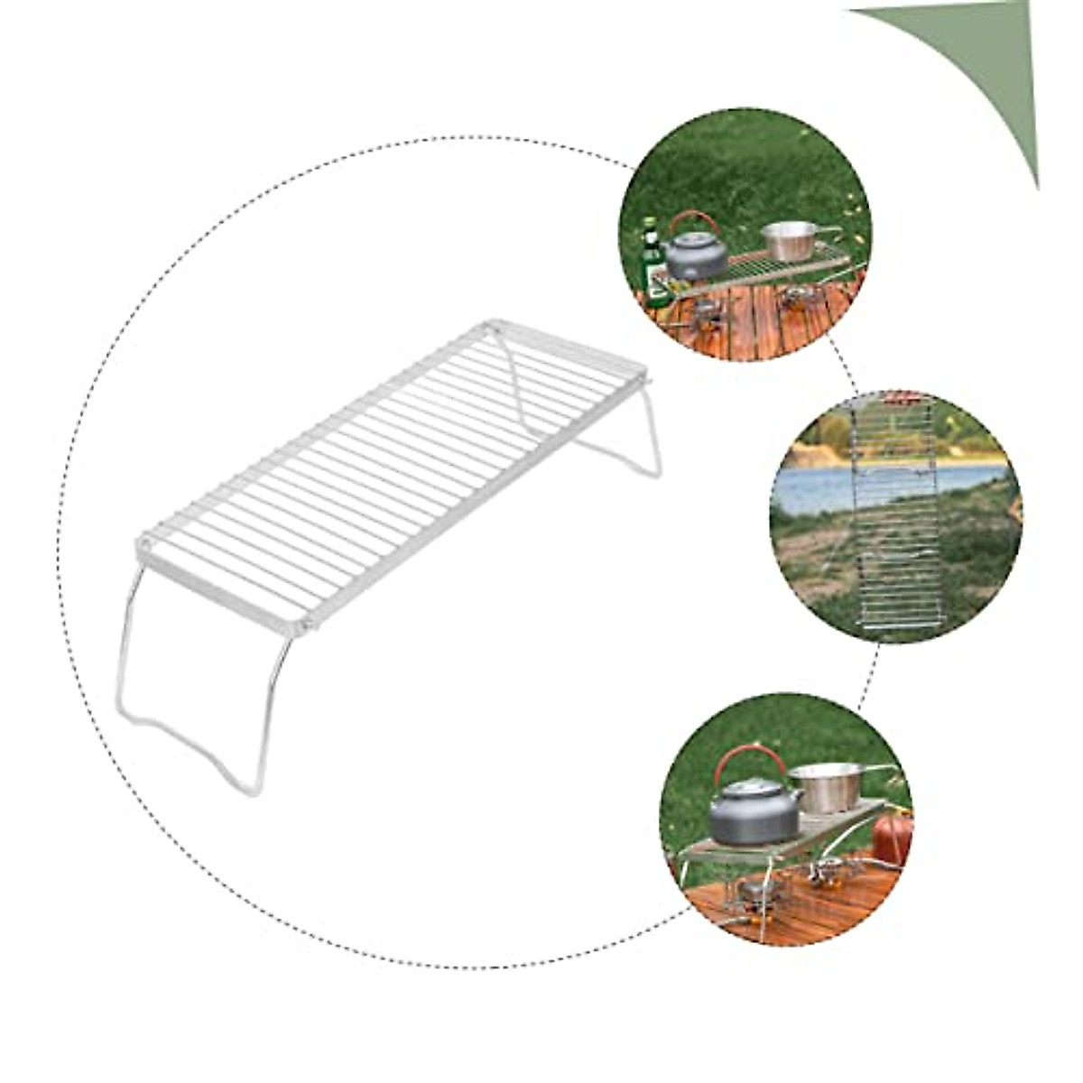 Abaodam Burner Support Portable Bbq Grill Gas Grill Outdoor Gas Bbq Grill Warming Grate Campfire Grill Charcoal Grill Grate Sturdy Furnace End Holder Camping Pot Bracket Camping Accessory