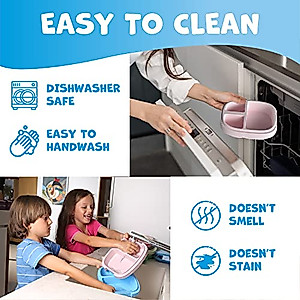 Umami Bento Lunch Box KIDS with Cutlery, Leak-Proof, Easy to Clean, 3 Compartments Bento Box for Kids, Ideal Portion Sizes for Ages 4 to 12, for Boys & Girls, Microwave, Dishwasher & Safe, BPA-Free