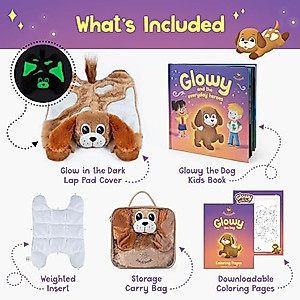 SNUGSHINE Glow in The Dark Weighted Lap Pad, Weighted Hugging Stuffed Animal, Sensory Products Calming, Weighted Lap Animal 4 Lbs, Weighted Lap Pad for Kids