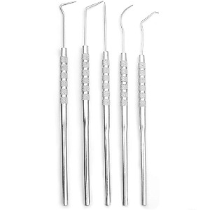 Scientific Labwares 5-Piece Stainless Steel Precision Probe, Pick and Hook Set: Dissection, Clay and Wax Modeling, Sewing, Precision Work and More!