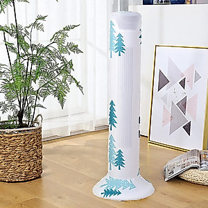 Yrzper Tower Fan Dust Cover Moisture proof Dustproof Tower Cover Washable Tower Sleeve Dust Proof Protective Cover Dustproof & Moisture-Proof for Household Tower Fan Pedestal (trees, Larger)