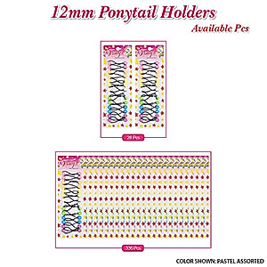 Beauty Town 28 Pcs 12mm Pastel Assorted Hair Ties with Balls Bubble Ponytail Holders for Kids Toddler Girls