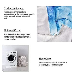 OHTMTHO 40"x50" Blanket Super Soft Warm Lightweight Fleece Throw for Couch Sofa Bed - Seaside White Horses