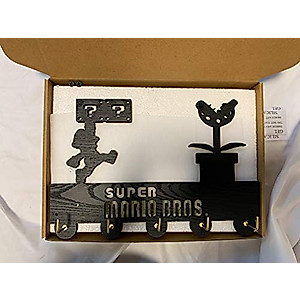 Super Mario Key Hooks-Unque Game Theme Decor Wall Hooks Heavy Duty 20LB(Max),Wall Décor,Wood Coat Hooks, Key Holder,Key Hanger for Wall、Entryway and Kitchen