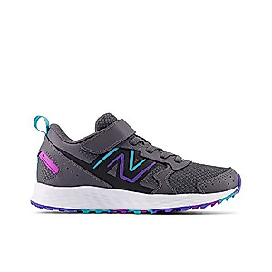 New Balance Fresh Foam 650 V1 Hook & Loop Running Shoe, Magnet/Electric Indigo/Cosmic Rose, 2 US Unisex Little Kid