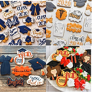 3Pcs Graduation Cookie Cutters, Stainless Steel Molds Graduation Cap, Gown, Diploma Shapes for High School College Parties