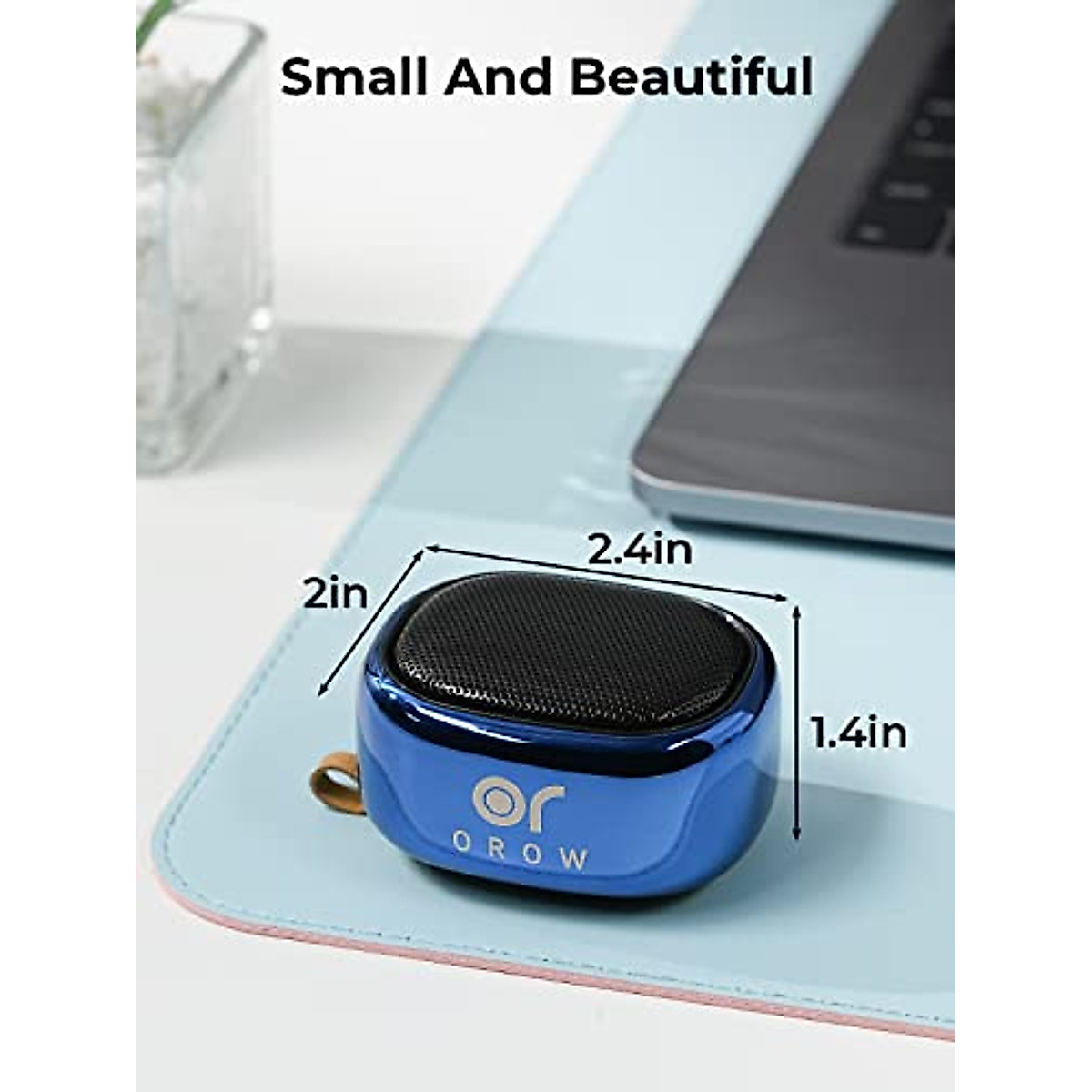 OROROW Small Bluetooth Speaker,Mini Portable Wireless Speaker,49-Foot Bluetooth Range,Enhanced Bass,Support TF Card,Bluetooth Speaker for iPhone,Travel,Hiking,Car,Gift(Blue)