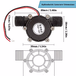 Watris Veiyi Micro HydroTurbine, Water Turbine Generator, DC 12V Hydro Power Generator, 10W Hydroelectric Charging Tool, Water Flows Generator